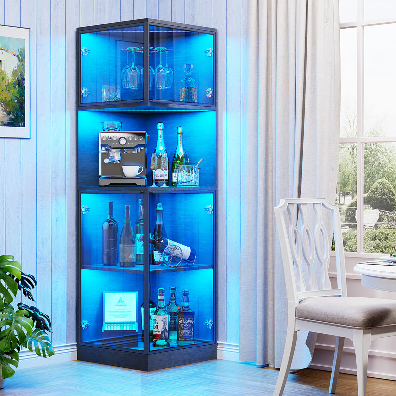 Corner Bar Cabinet With Led Lights